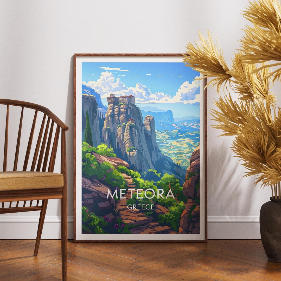 Meteora Travel Print - Greece, Meteora Poster, Greece Poster, Travel ...