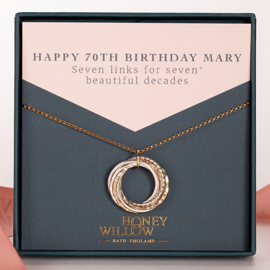 70th Birthday Necklace - Silver & Gold - the Original 7 Links for 7 ...