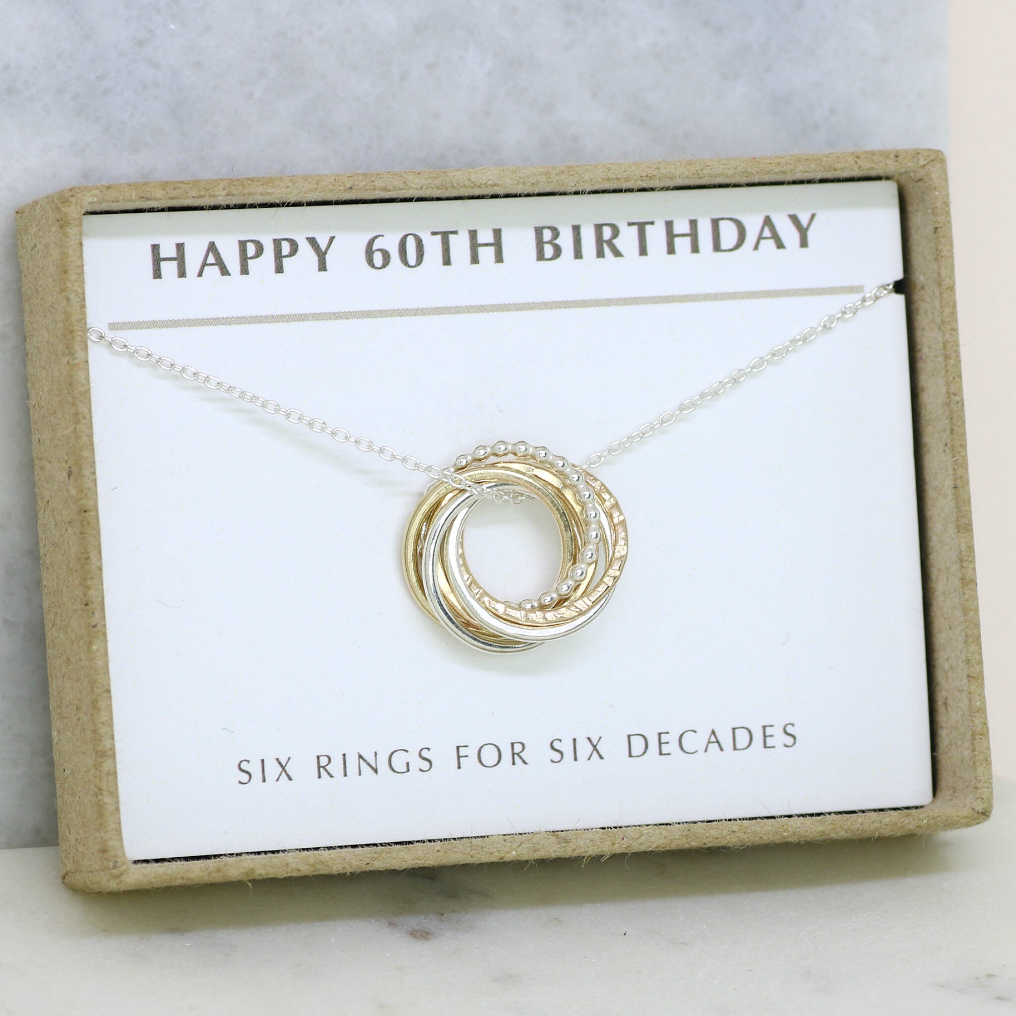 60th Birthday Gift For Her 60th Birthday Necklace 60th Gift Etsy