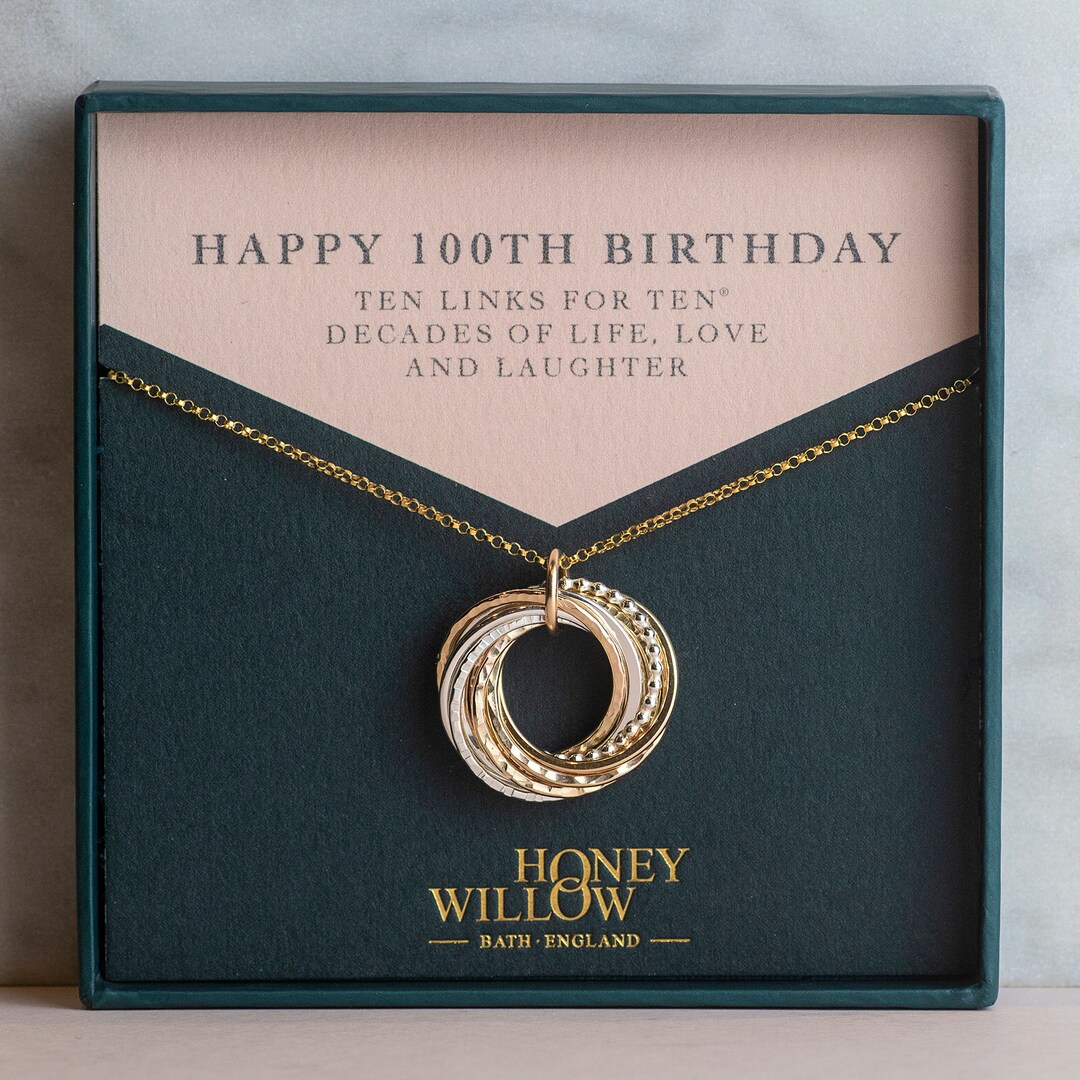 100th Birthday Necklace the Original 10 Links for 10 Decades Necklace ...