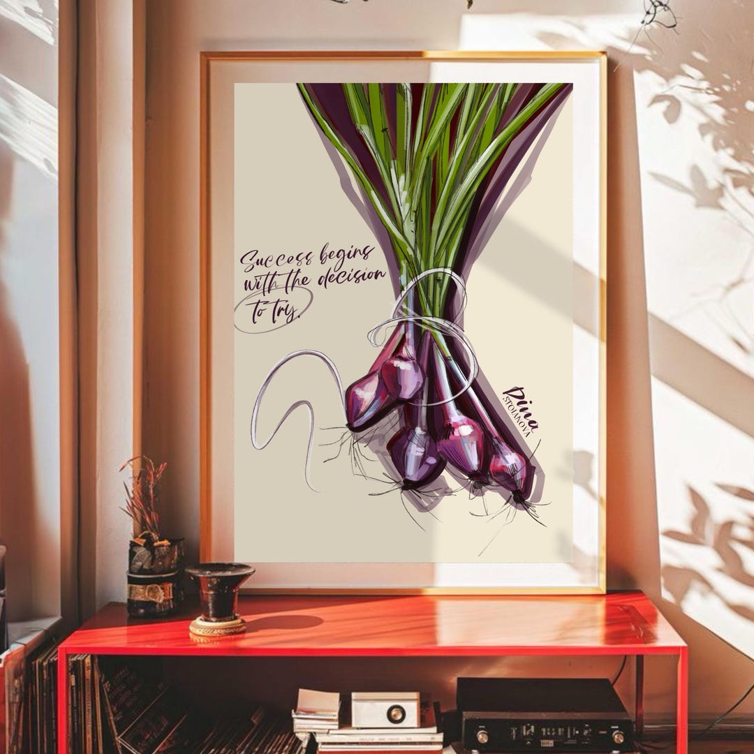 Onion Wall Art, Kitchen and Dining Poster, Neutral Wall Prints (digital ...