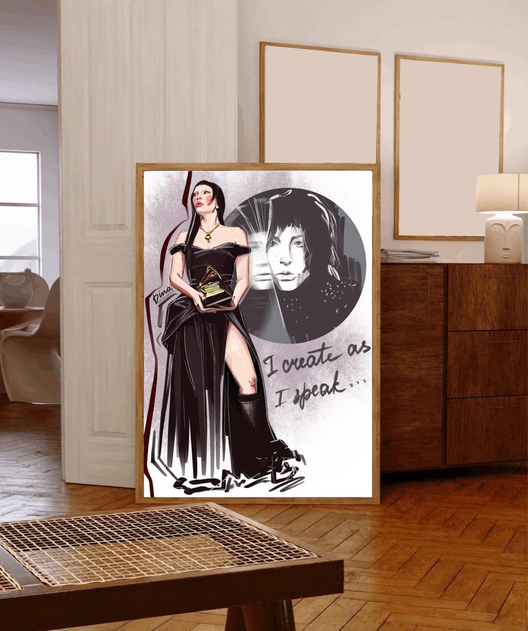 Lady Gaga Abracadabra Poster, Fashion Illustration Print, Music Art ...
