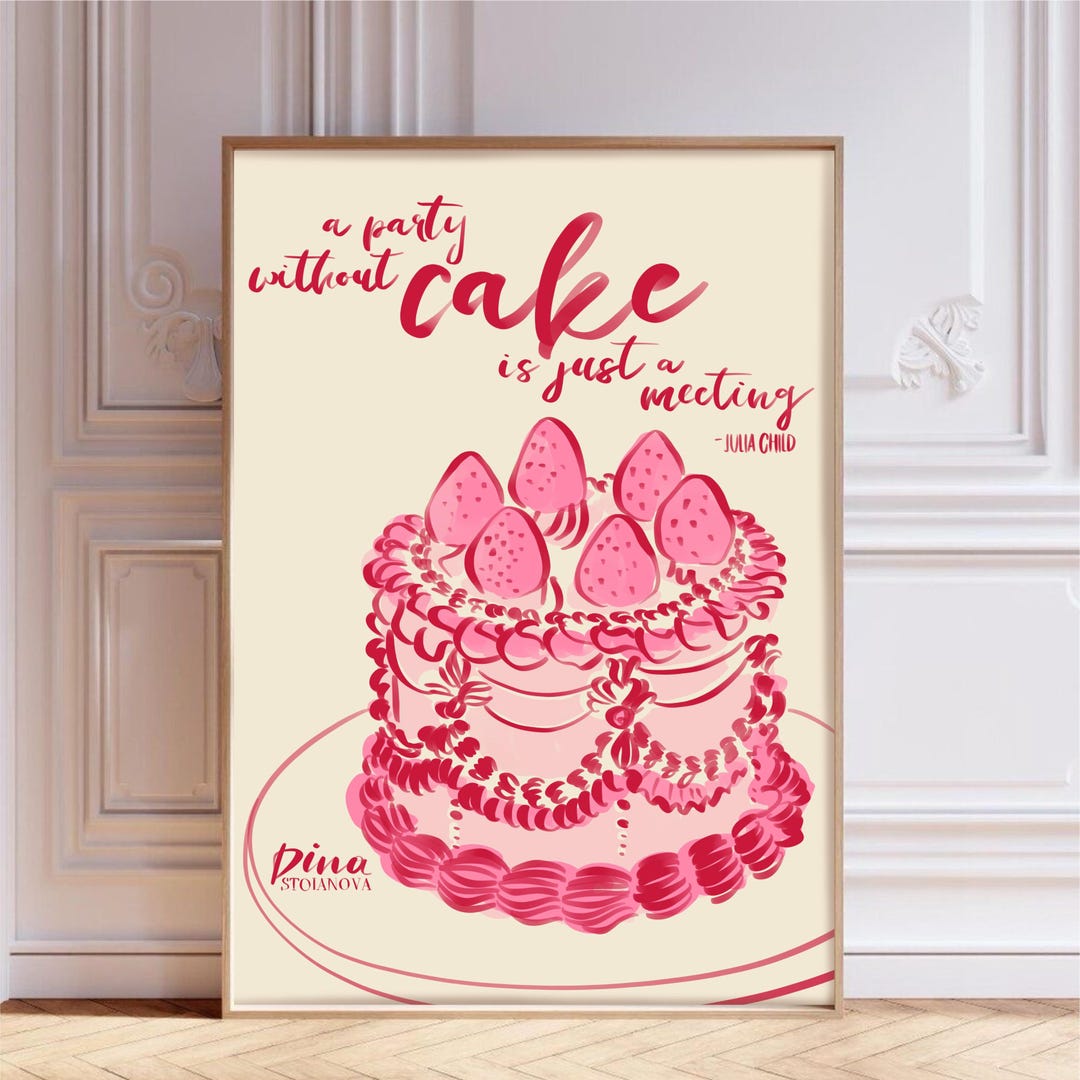 A Party Without Cake – One Line Illustration | Printable Wall Art ...