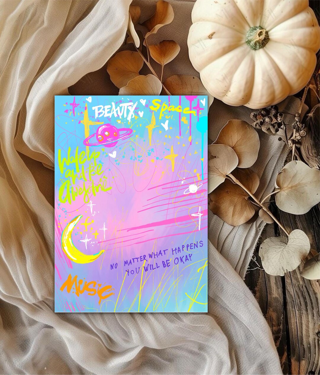 Galaxy Poster: Motivational Space Art Print, Birthday Gift Card ...