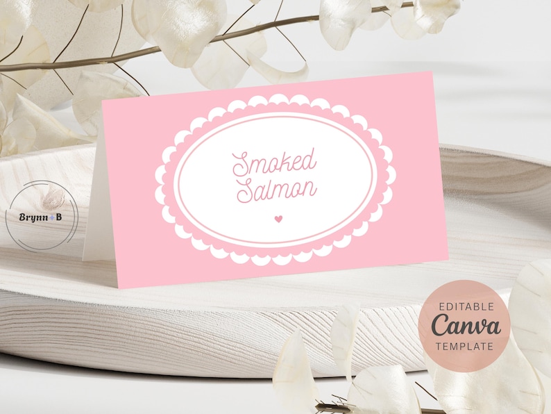 Printable Dinner Name Cards | Pink Coquette Editable Place Card ...