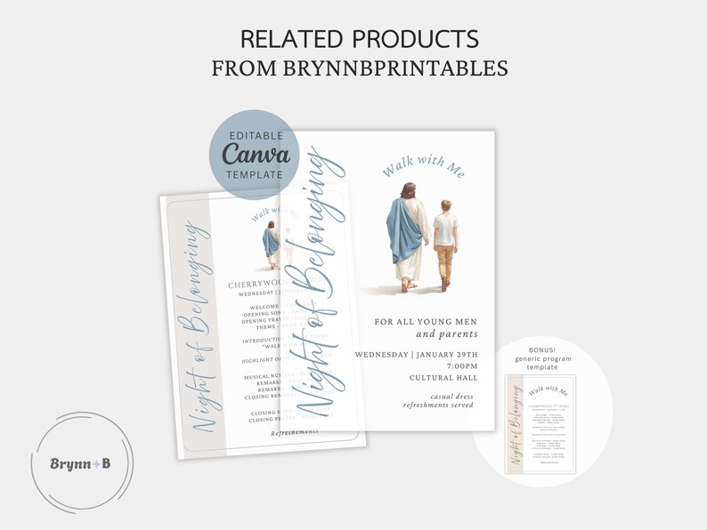 Young Women Youth Meeting Invitation and Program Editable Templates ...