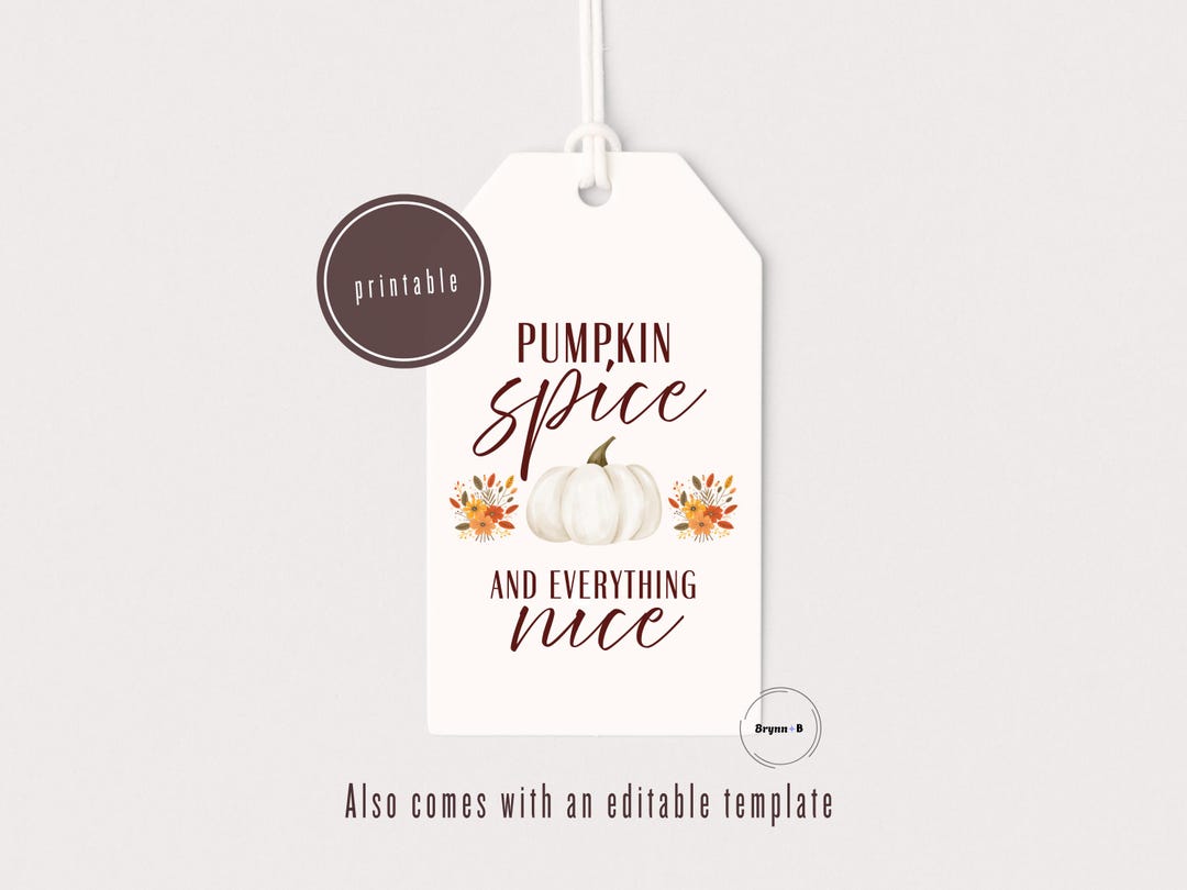 Pumpkin Spice Treat Tags/ Printable Fall Gift Tags - Etsy