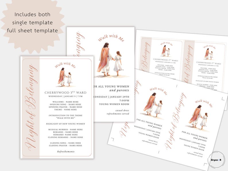 Young Women Youth Meeting Invitation and Program Editable Templates ...