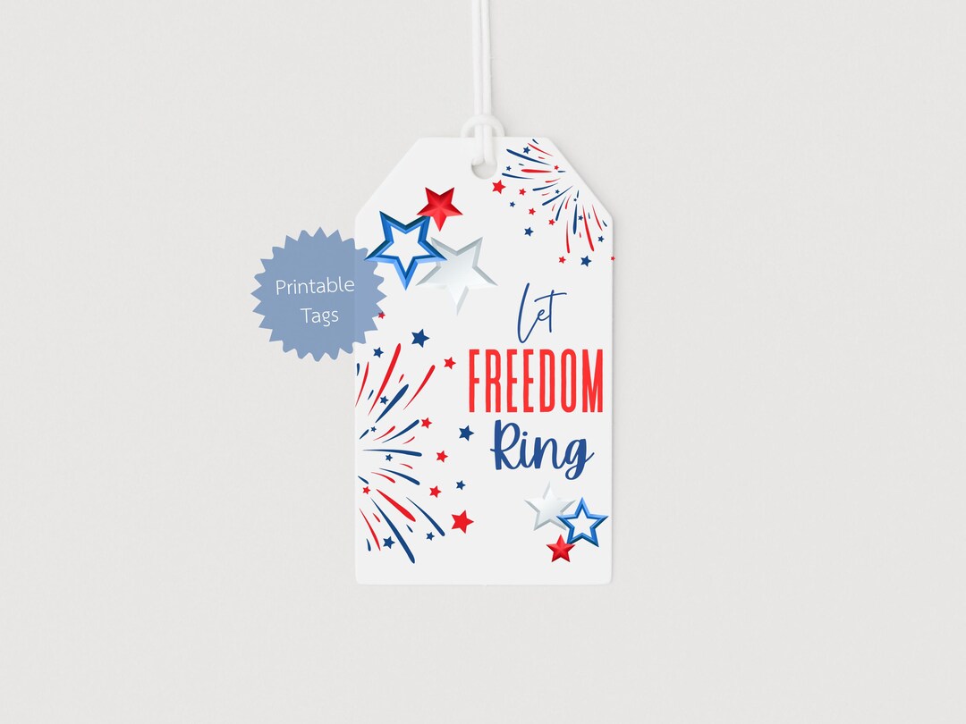 Fourth of July Tag/printable Independence Day Gift Tags - Etsy