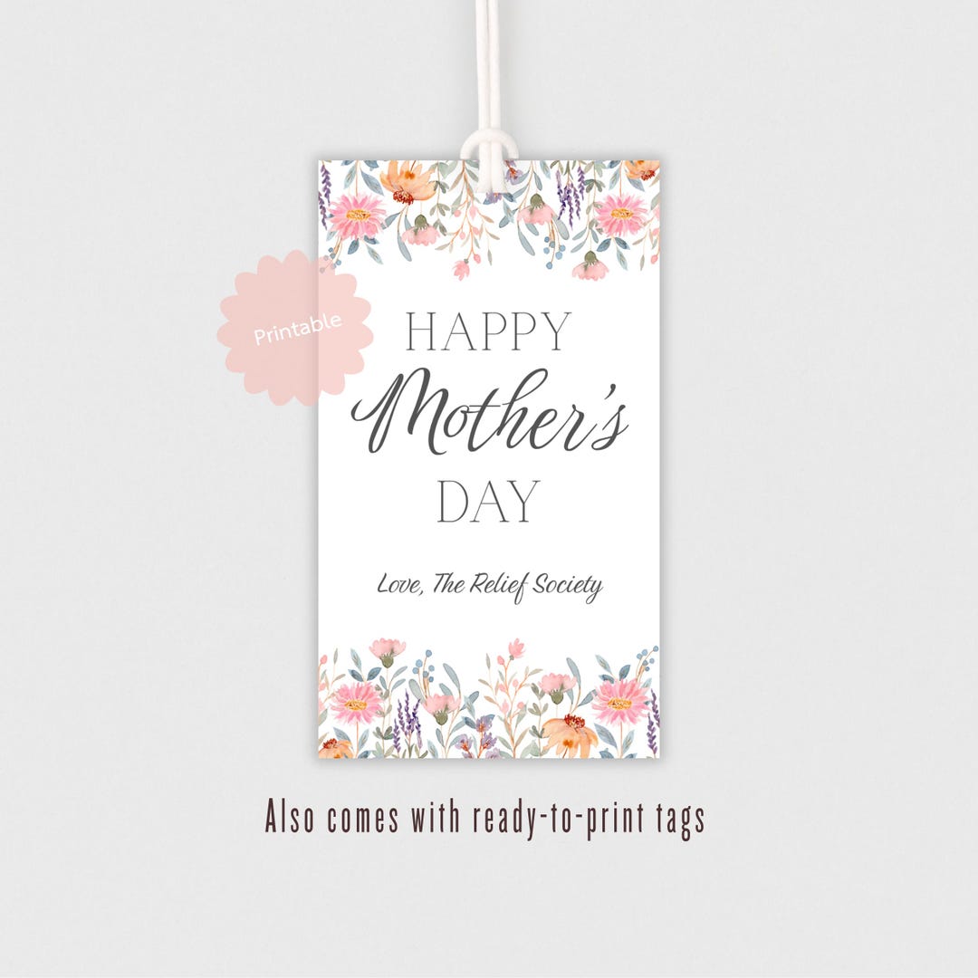Printable Floral Mother's Day Gift Tags | Happy Mother's Day Pink ...
