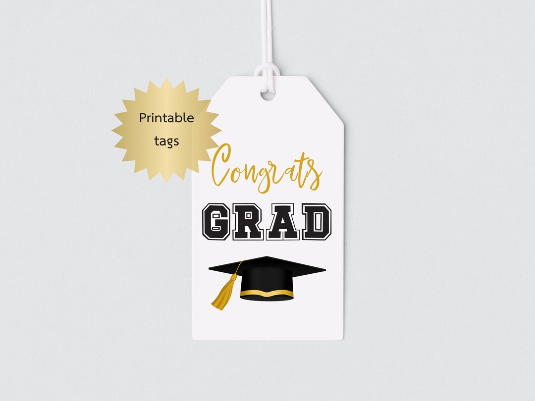 Printable Congrats Grad Gift Tag/graduation Party Favor Tags - Etsy