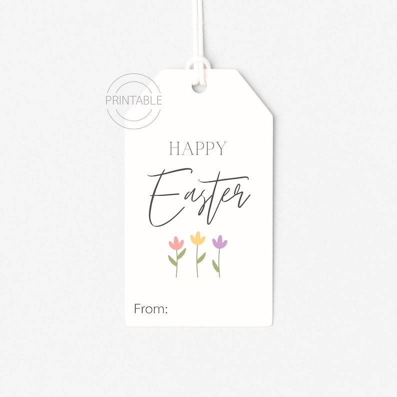 Printable Happy Easter Gift Tags / 3 Flowers Treat Tags - Etsy