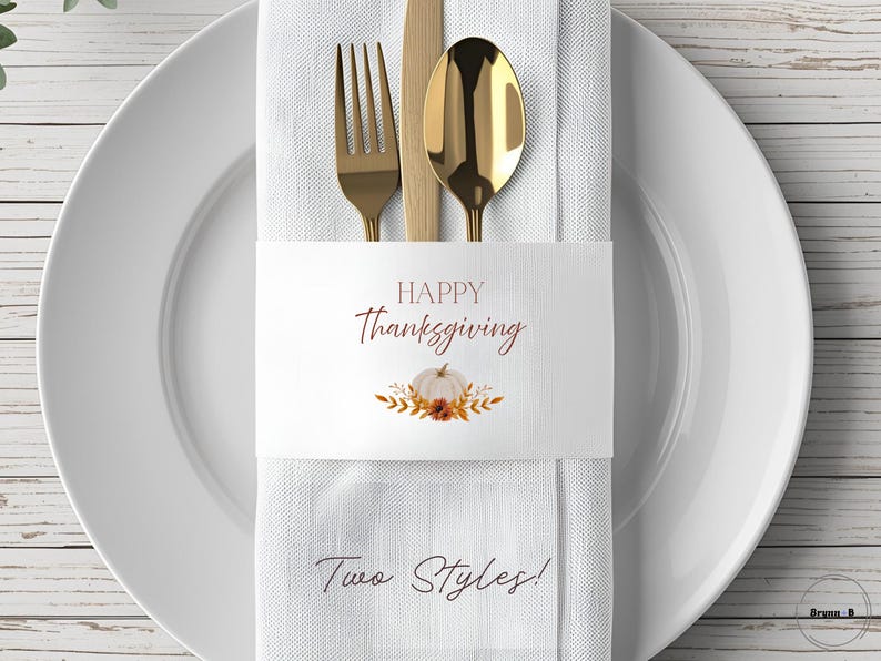 Printable Thanksgiving Napkin Wraps | Utensil Holder | Napkin Ring ...