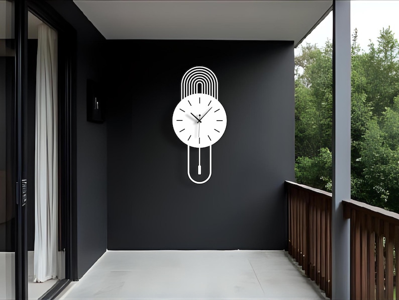 Oversized Metal Pendulum Wall Clock, Modern Art Deco Timepiece - Etsy