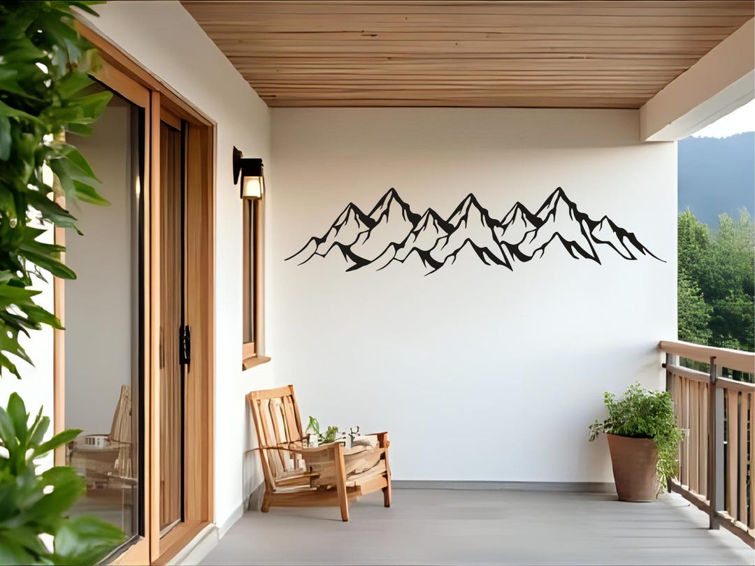 Mountain Ranges View Wall Decor, Best Home Gift, Large Line Mountain ...