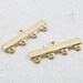 Gold End Bars 1 to 3 Hole Loop Connector 8 Pcs (4 Pr) for Multi Strand ...
