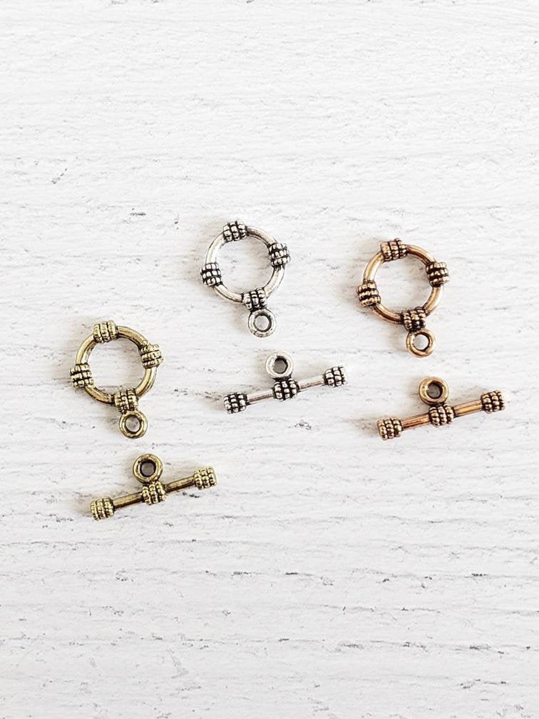 Large Round Toggle Clasp Closure, 15mm Cast Metal Toggle With Rope ...