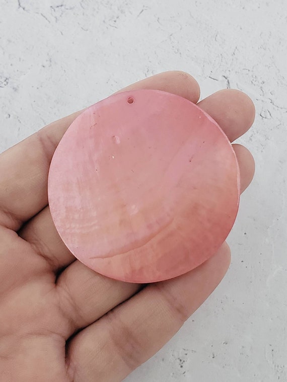 Natural Shell Disc Pendant Large Round Dyed Mother of Pearl - Etsy