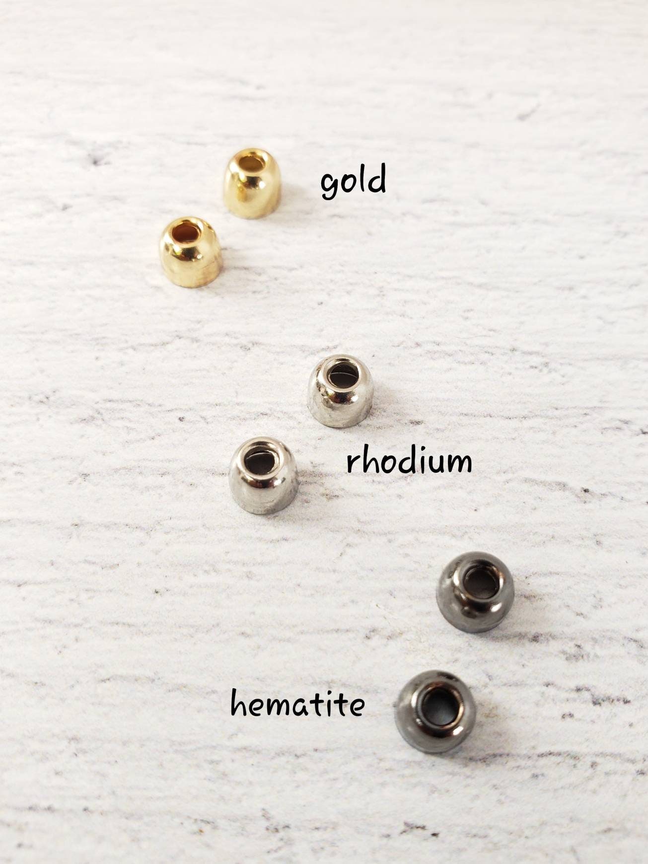 10 Sets End Caps, 5mm Metal End Cap Findings for Cord or Chain, Tassel ...