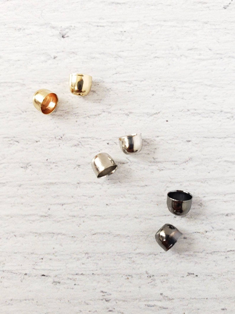 10 Sets End Caps, 5mm Metal End Cap Findings for Cord or Chain, Tassel ...