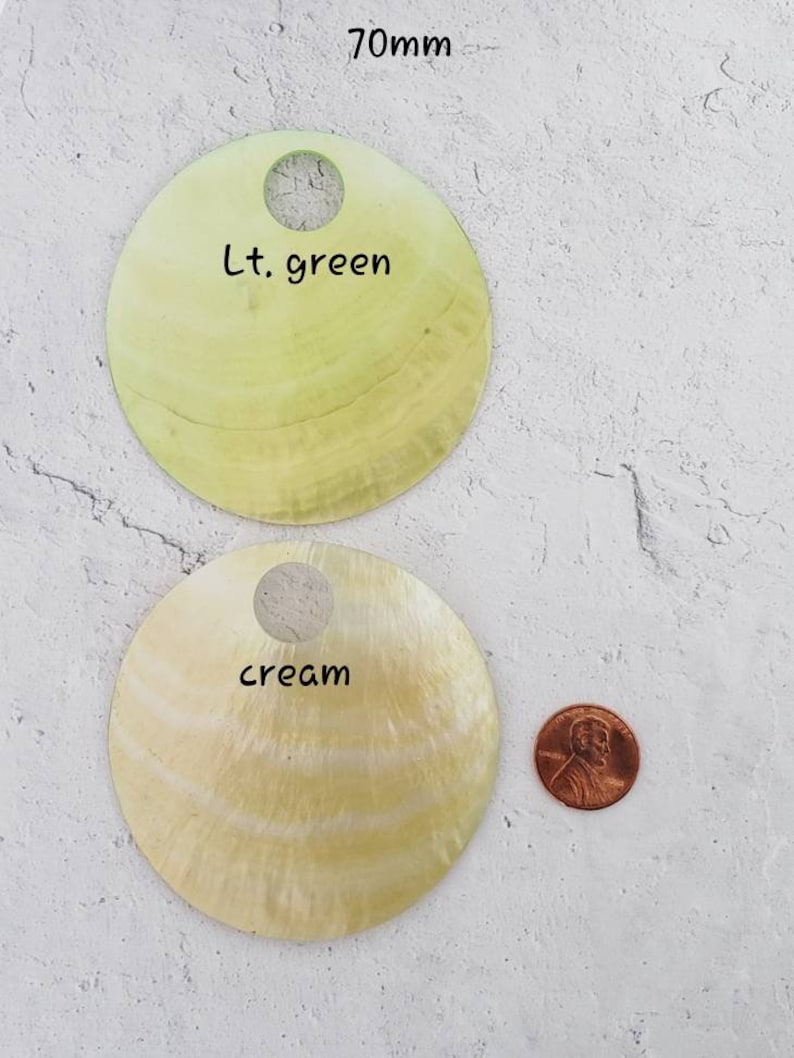 Natural Shell Disc Pendant Large Round Dyed Mother of Pearl - Etsy