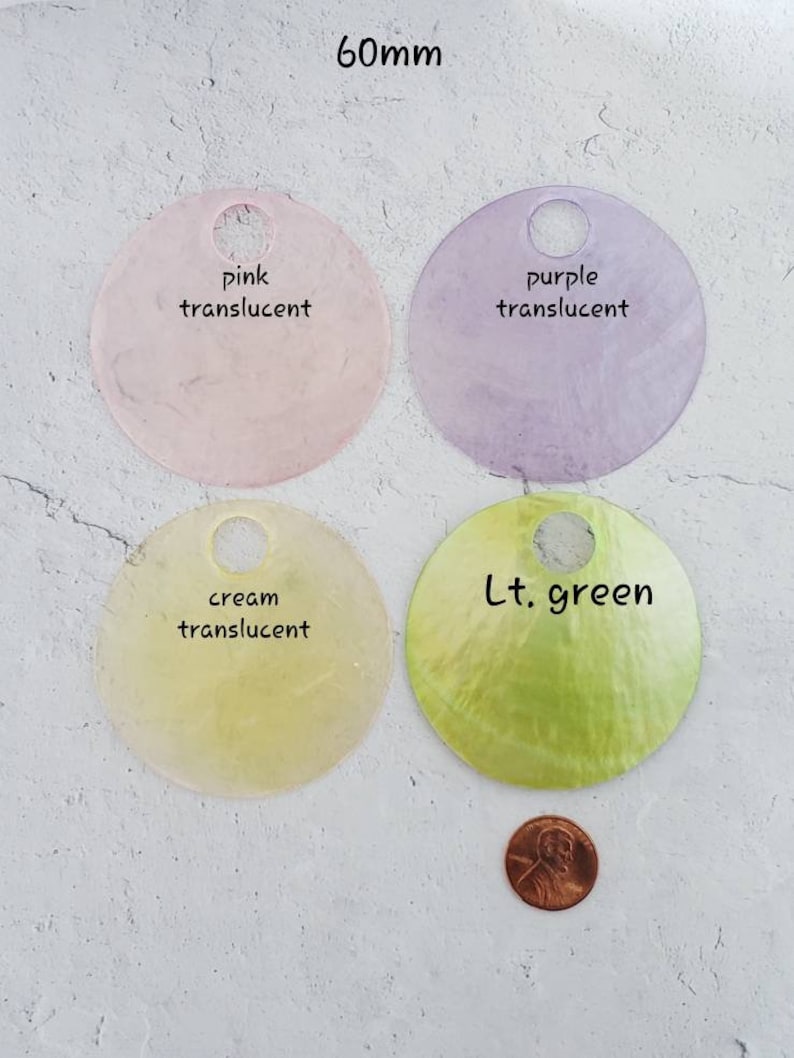 Natural Shell Disc Pendant Large Round Dyed Mother of Pearl - Etsy