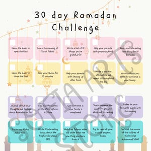 30-day Ramadan Challenge for Kids – Islamic Digital Poster | Fun ...