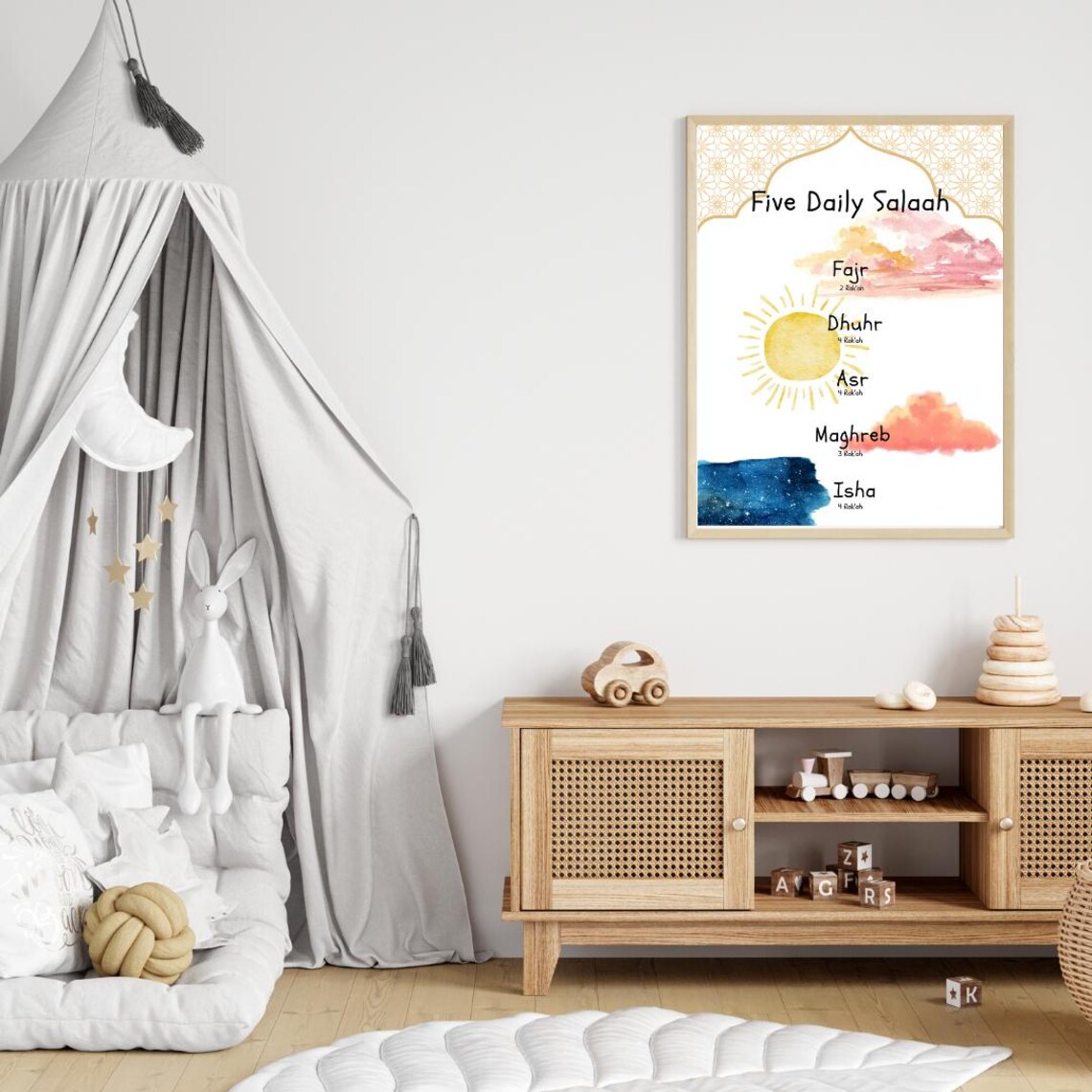 Five Daily Salah Poster | Islamic Kids Prayer Guide | Muslim Children's ...