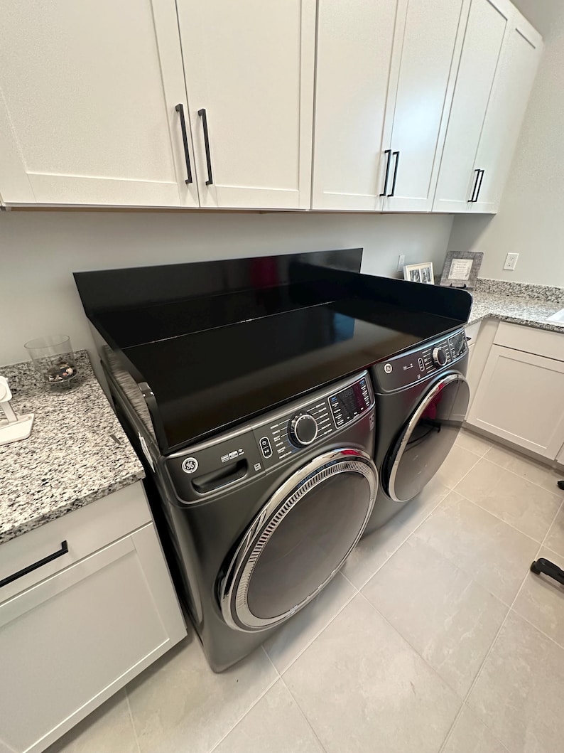 Custom Wood Laundry Countertop – Front-loading Washer & Dryer Topper ...