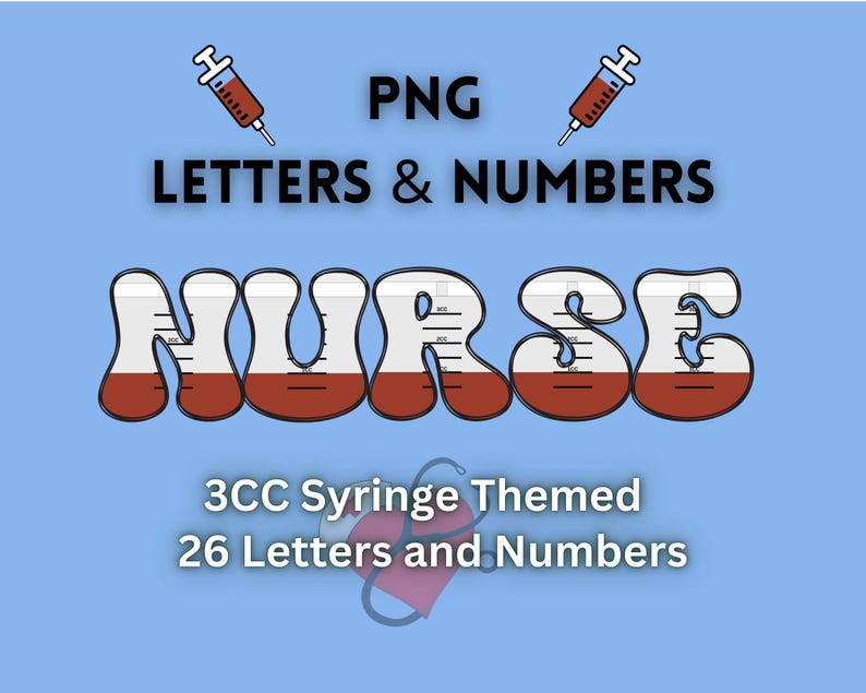 Syringe Puffy Font | Doddle Letters | PNG Alphabet | PNG Font | Letter ...