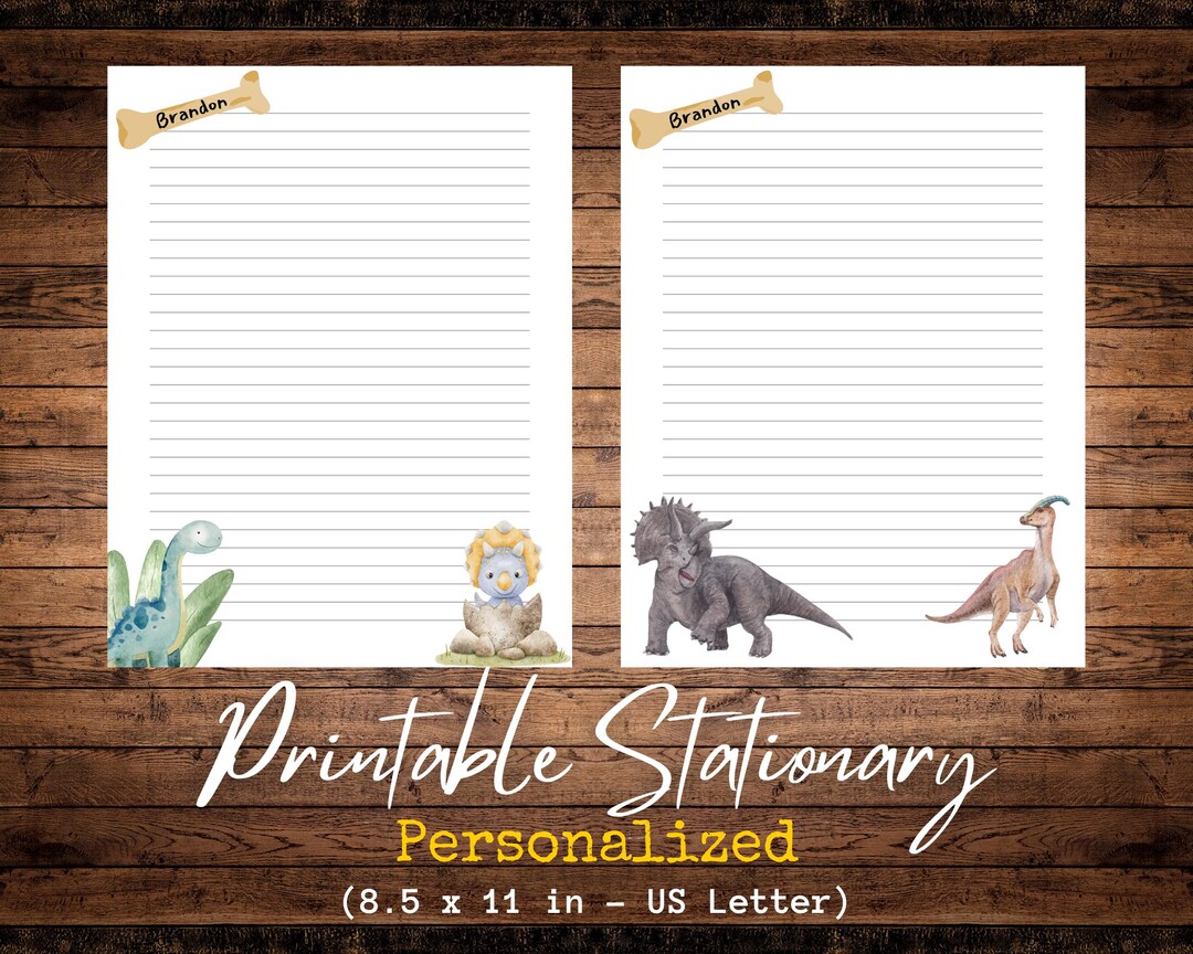 Dinosaur Themed Stationary | Personalized | Dino | Prehistoric | US ...