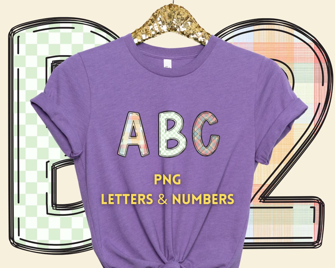 Mix & Match Plaid Font | Doddle Letters | PNG Alphabet | PNG Font ...