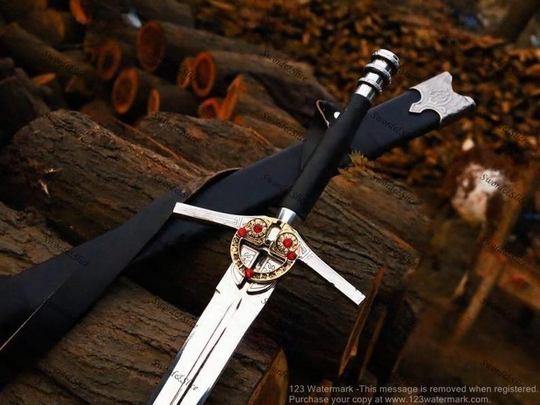 The Witcher 3 Silver Rune Sword Custom Handmade Geralt of Rivia Replica ...
