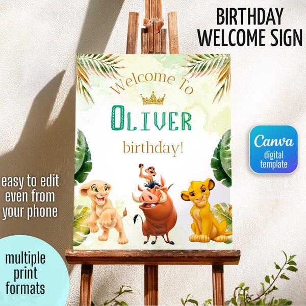 Lion King Welcome Sign - Etsy