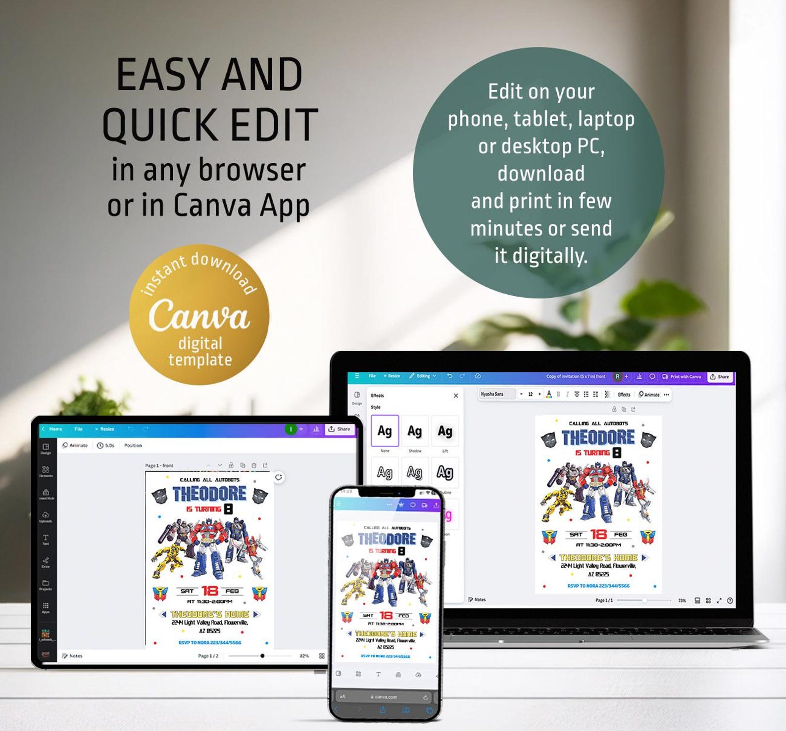 Printable Rescue Bots Birthday Invitation, Optimus Prime Invite ...