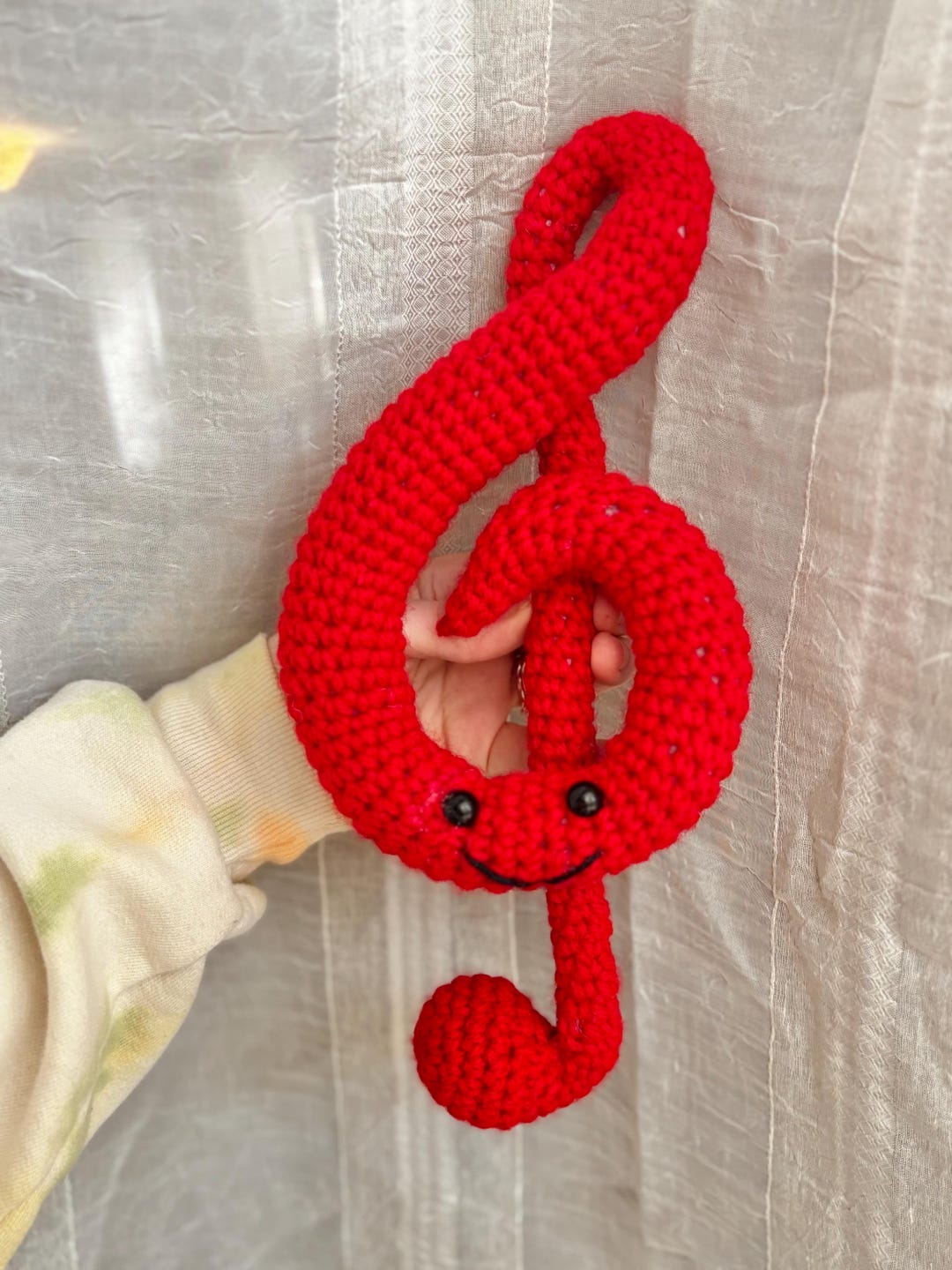 Cute Crochet Stuffed Treble Clef Music Symbol Plushie | Handmade - Etsy