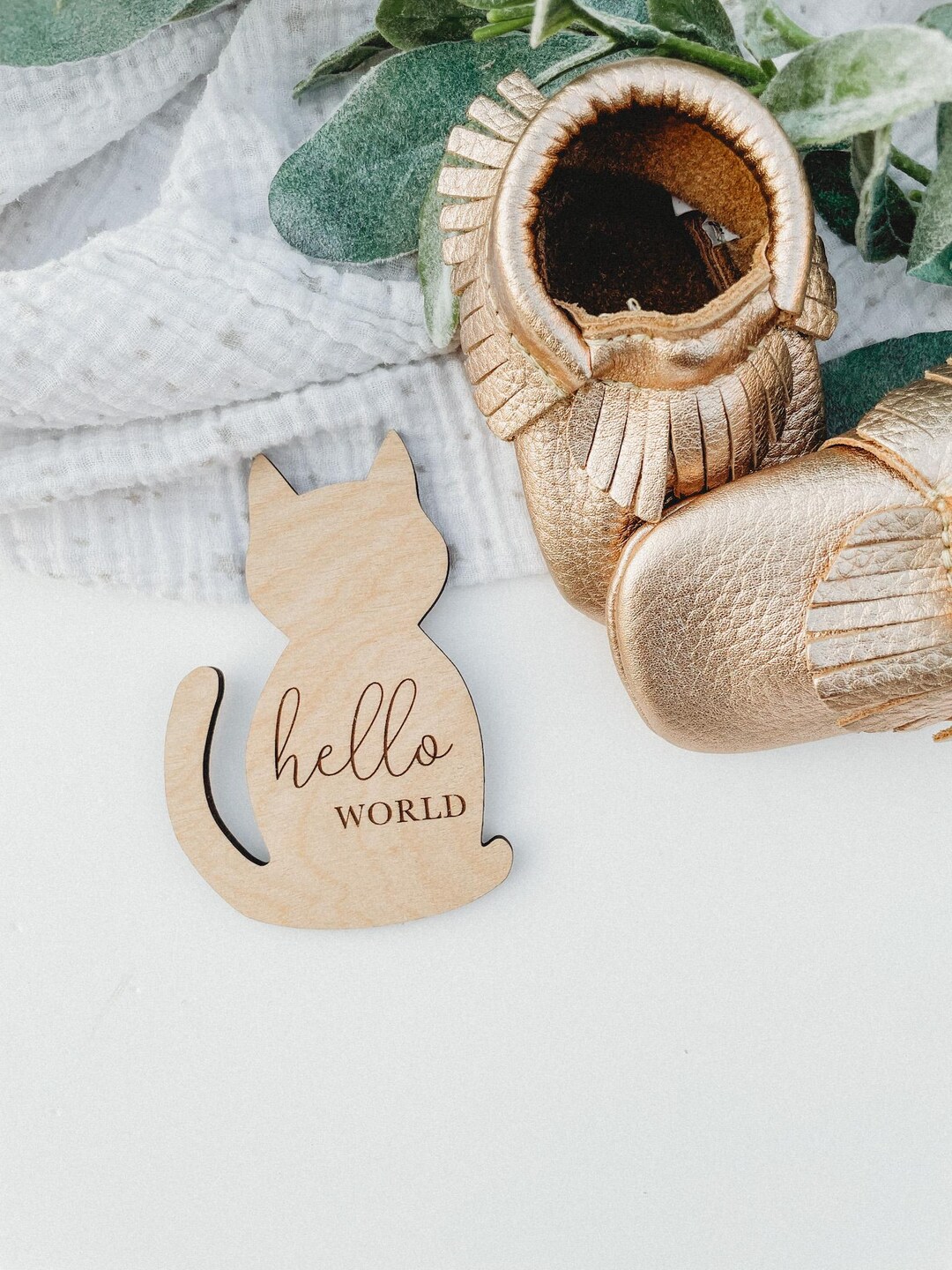 Wooden Monthly Milestone Cat for Baby Photos | Monthly Cat Lover ...