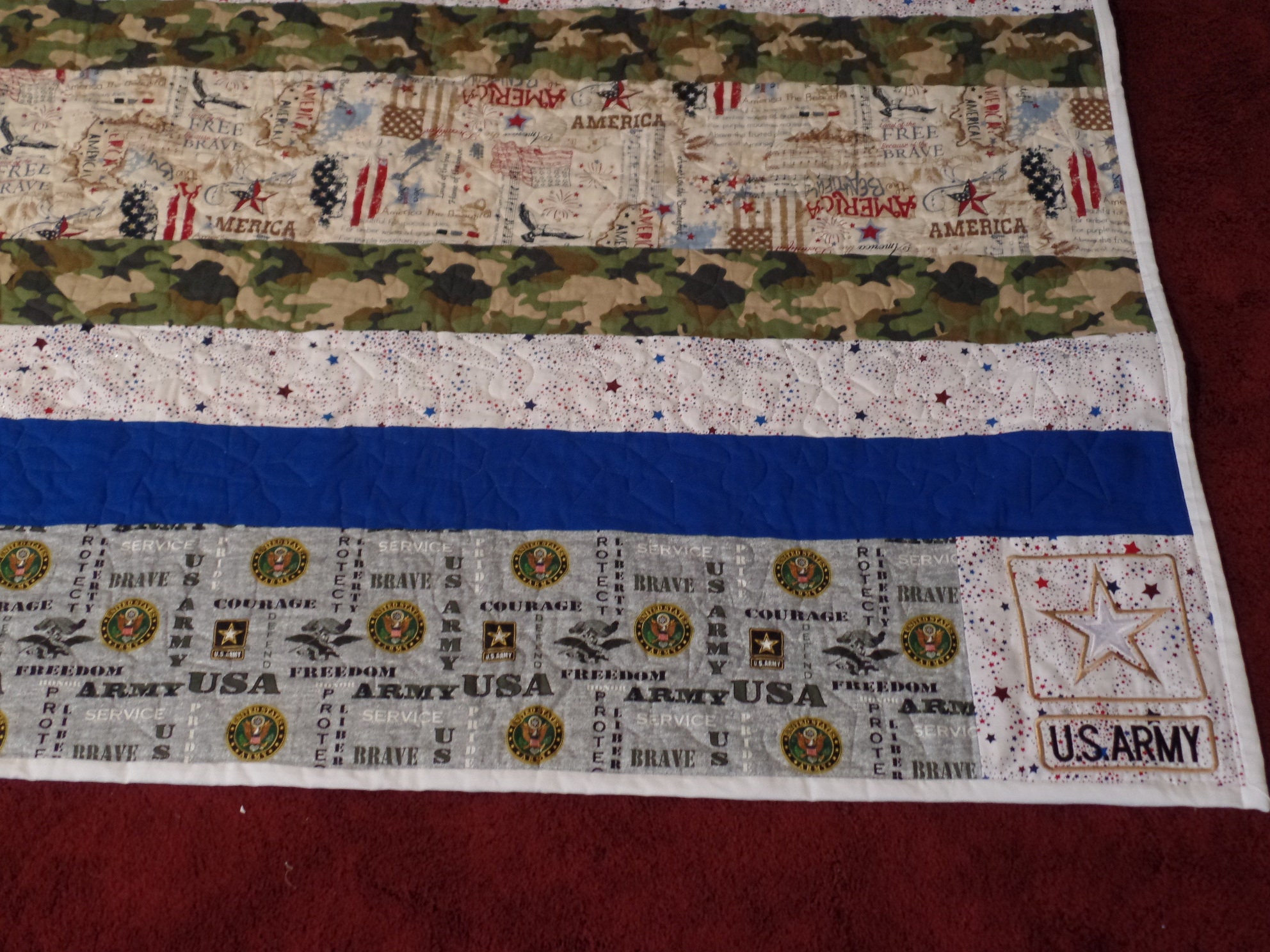 Honoring Our Military Army Embroidered Lap Quilt 54" X 48" - Etsy