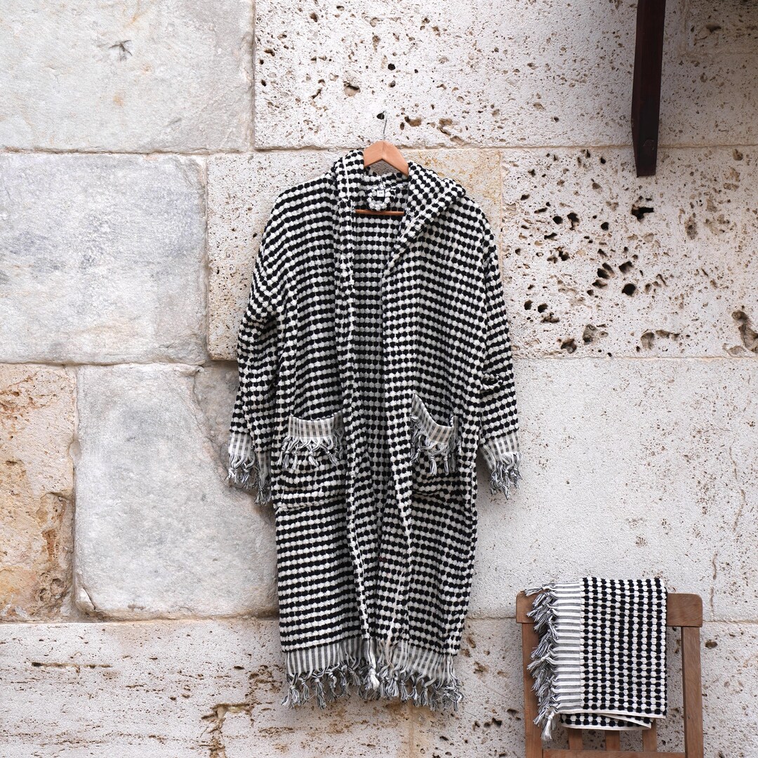 Black Bubble Robe, Custom Robe, Dressing Gown, Kimono Robe, Bath Dress ...