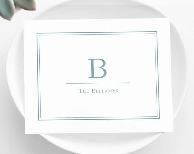 Personalized Stationery • Family Initial • Folded Note Cards With ...