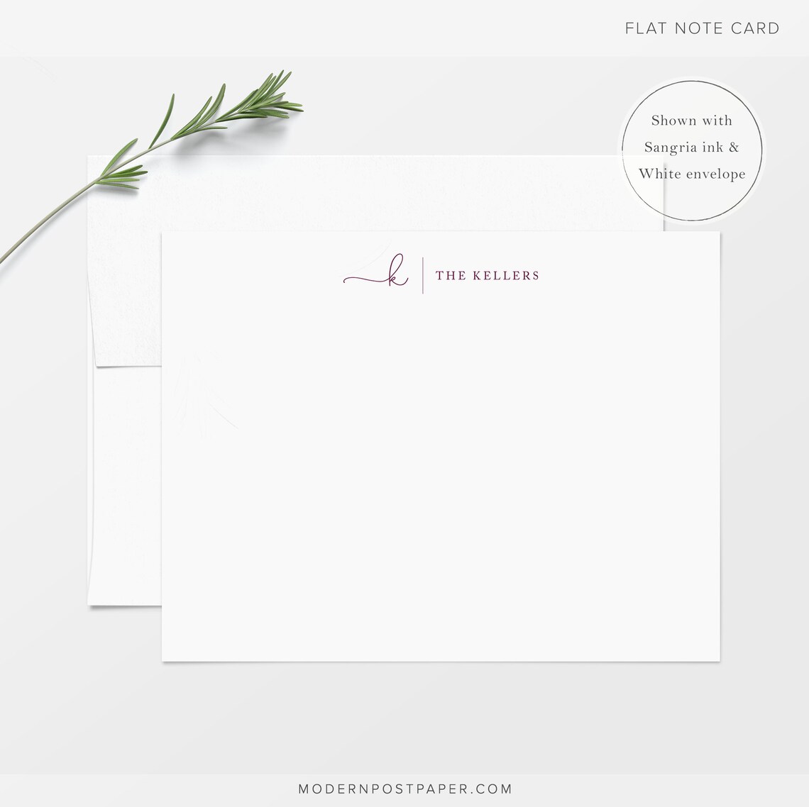 Personalized Stationery SCRIPT INITIAL Flat Note Cards and - Etsy