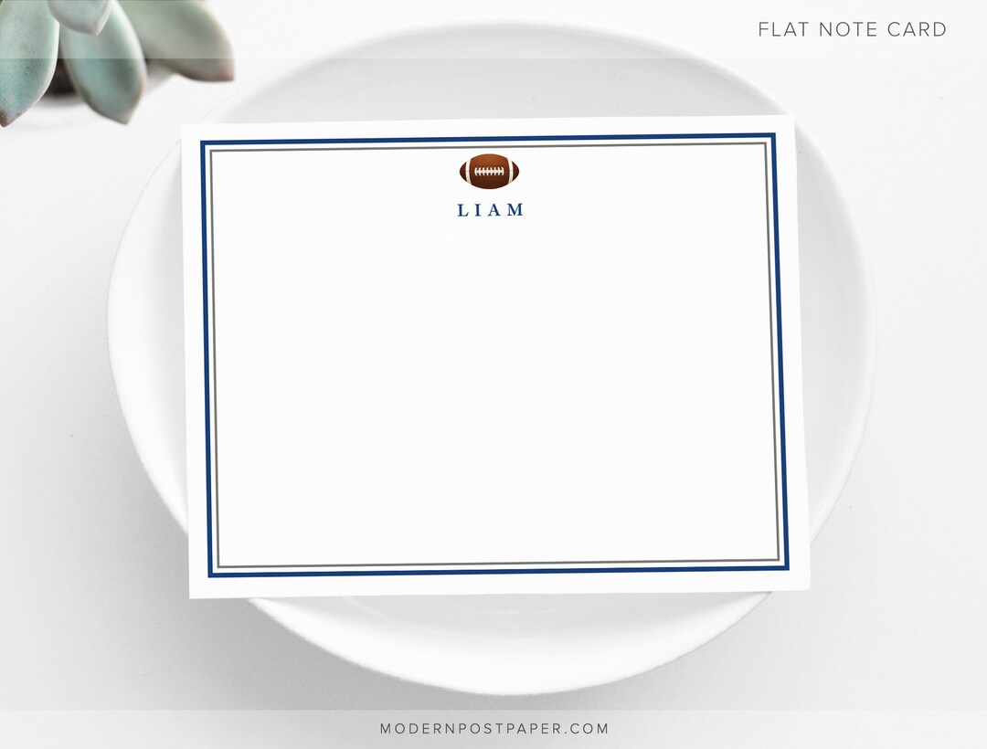 Personalized Stationery • Good Sport FLAT • Football Note Cards ...