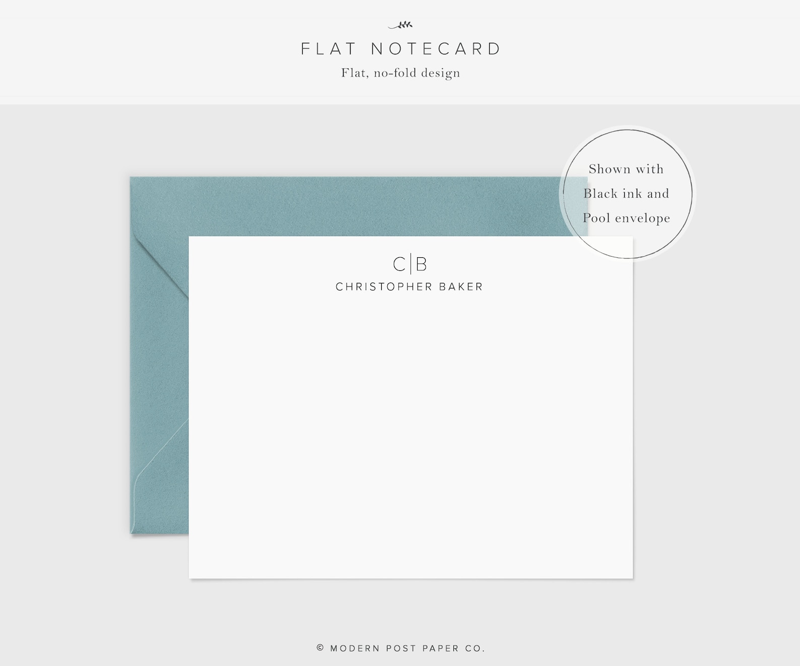 Personalized Note Cards Set | Divided Initials | Flat Notecards With ...