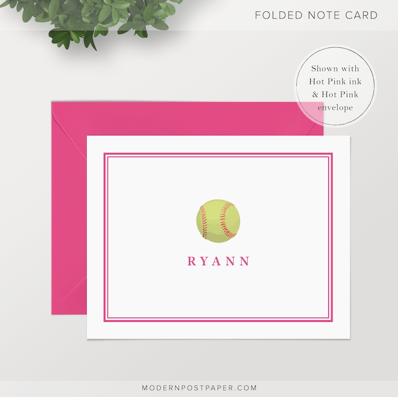 Personalized Stationery Good Sport SOFTBALL Folded - Etsy