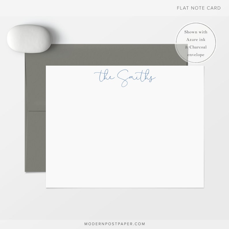 Personalized Stationery Signature Script Flat Note Cards | Etsy