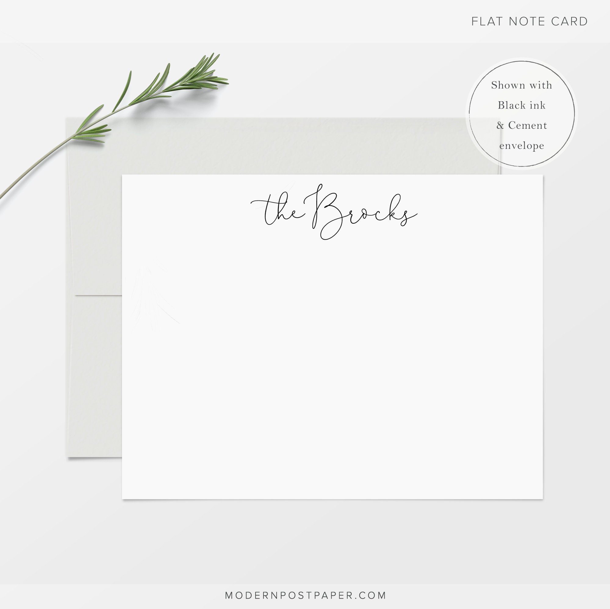 Personalized Stationery Signature Script Flat Note Cards | Etsy