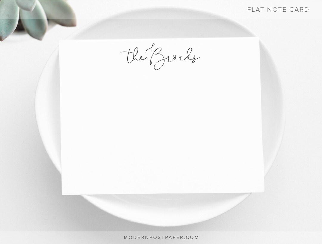 Personalized Stationery Signature Script Flat Note Cards - Etsy