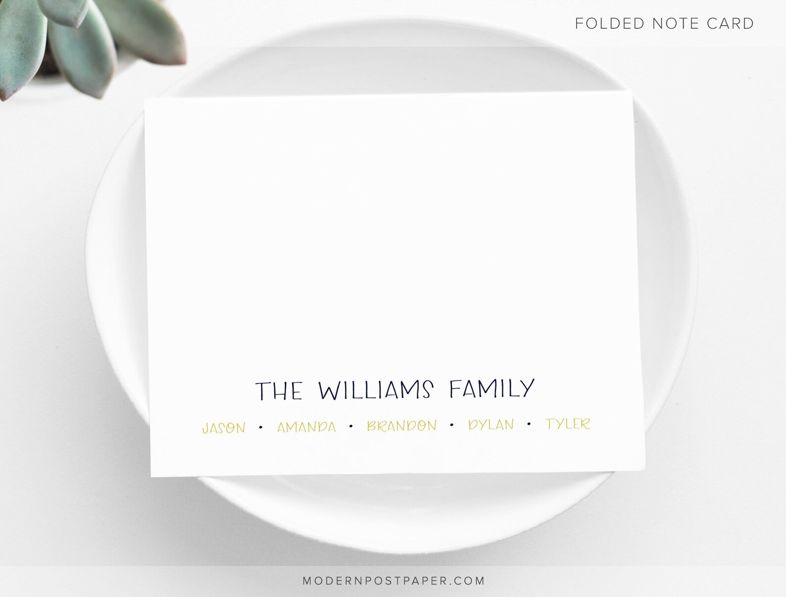 Personalized Thank You Cards FAMILY FUN Folded Note Cards | Etsy