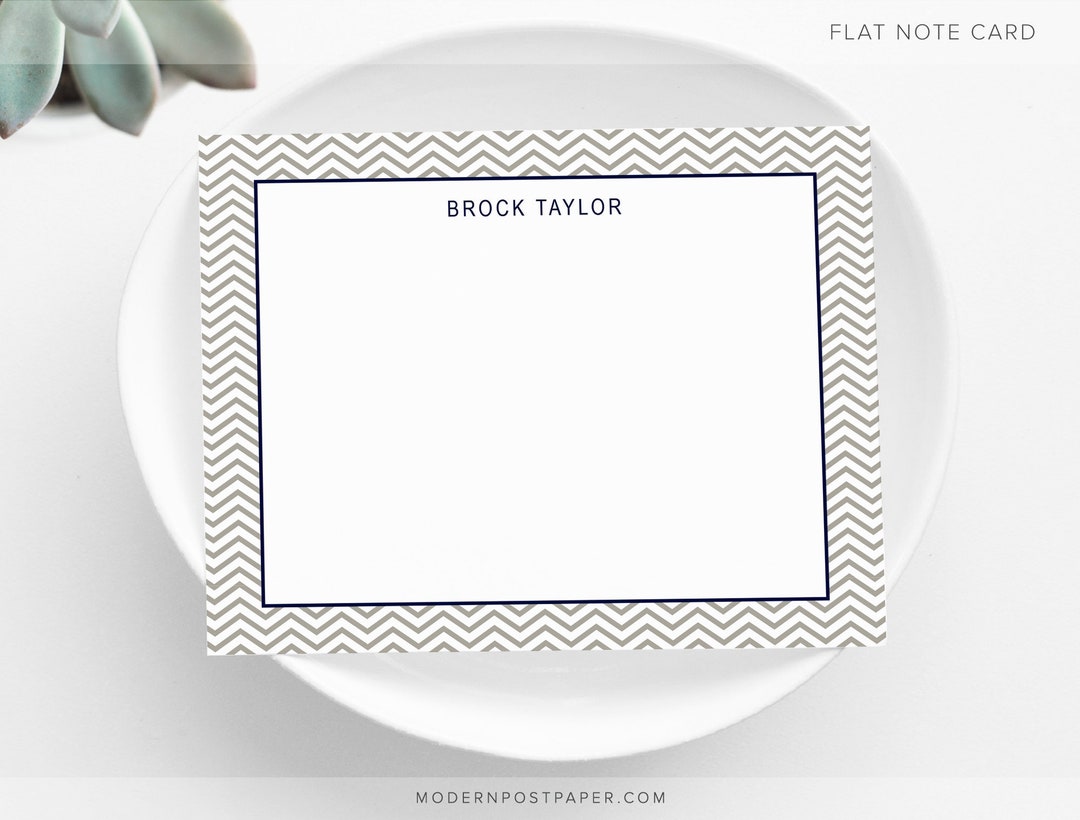 Personalized Thank You Notes • Simple Chevron FLAT • Chevron Stationery ...