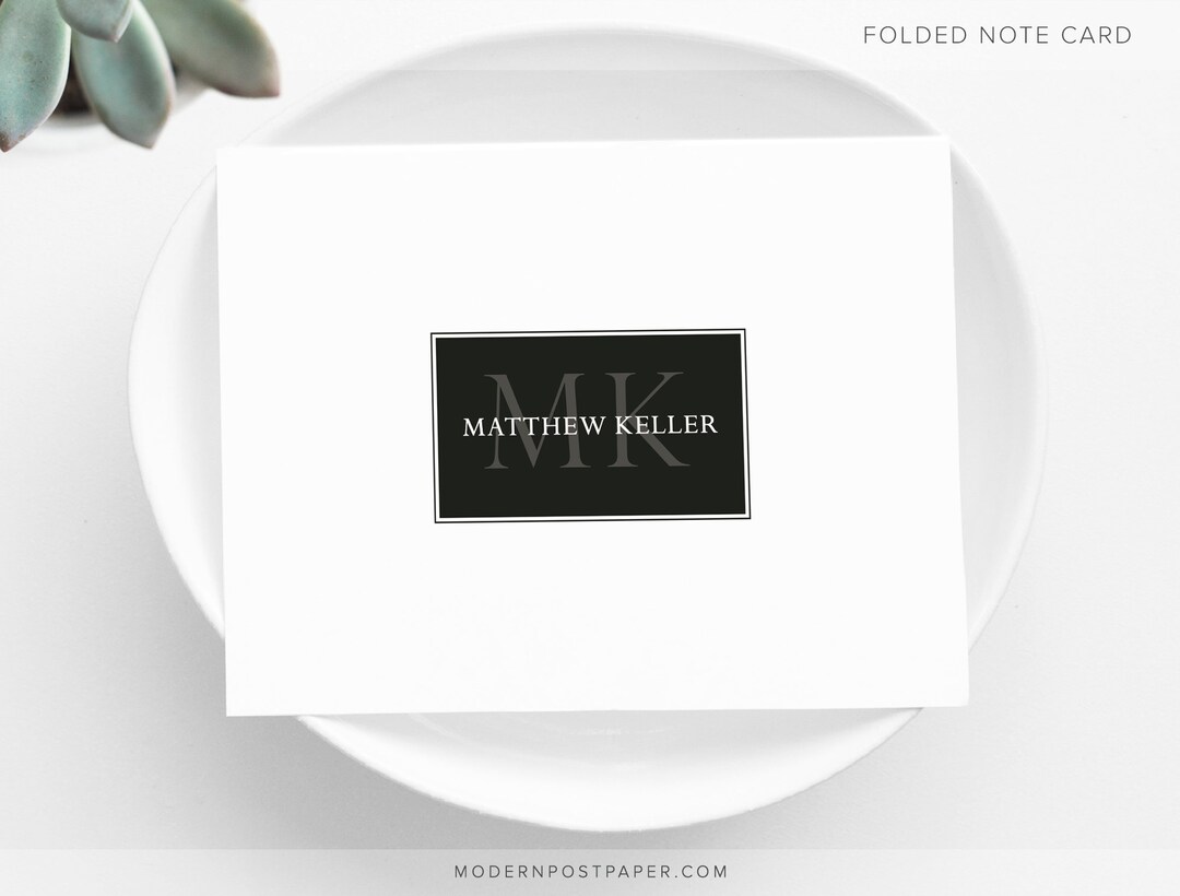 Personalized Stationery • Name Block • Folded Note Cards With Envelopes ...